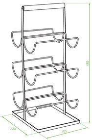 Laveo Oslo, stojan na láhve vína, 6ks, černá-hnědá, LAV-ELS_700A