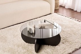 Designový konferenční stolek Jameela 75 cm černý / kouřový