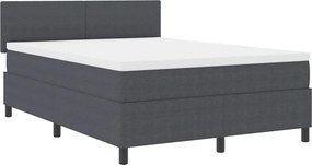 Postel s boxspringem s čelo Tmavě šedá a bílá 140 x 200 cm 3337516