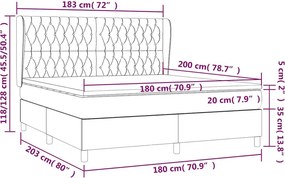 Box spring postel s matrací světle šedá 180 x 200 cm textil 3128781