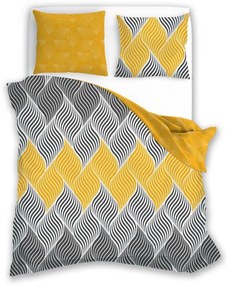 Bavlněné povlečení Elegant 021-B 220x200 žluté-šedé