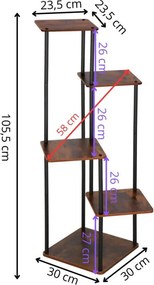 Kovový stojan na květiny 106 cm SPRINGOS FLORAE tmavě hnědý