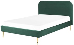 Sametová postel 140 x 200 cm zelená FLAYAT Beliani