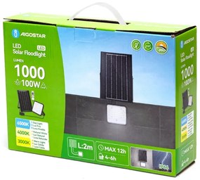 Aigostar - LED Stmívatelný solární reflektor LED/100W/3,4V IP66 + DO