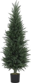 HOMCOM Velký Umělý Cypřiš 120 cm, Umělé Rostliny v Květináči, UV Odolný Umělý Cypřiš pro Dekoraci Obývacího pokoje, Ložnice, Kanceláře a Balkonu | Aos