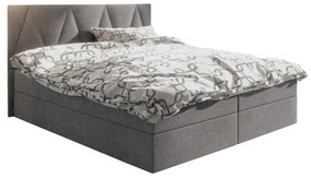 Manželská postel Boxspring 160 cm Fade 3 Comfort (šedá) (s matrací a úložným prostorem). 1055894