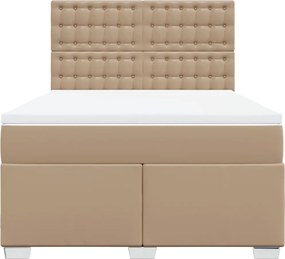 Box spring postel s matrací cappuccino 140x200 cm umělá kůže 3293027