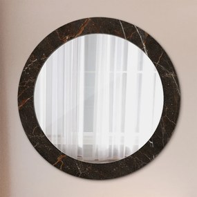 Kulaté zrcadlo tištěný rám Hnědý mramor fi 70 cm