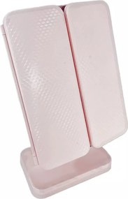 Kosmetické zrcátko NZ-911 s LED svícením a 360° otáčením - růžové