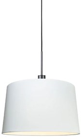 Moderní závěsná lampa černá se stínidlem 45 cm bílá - Combi 1
