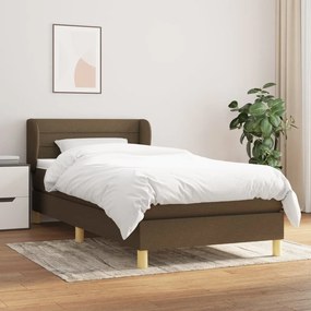 Box spring postel s matrací tmavě hnědá 90x200 cm textil 3126856