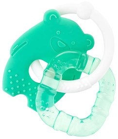 AKUKU dětské silikonové a chladící kousátko Medvídek a čtverec sada 2 ks zelená