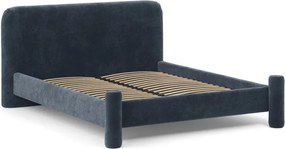Tmavě modrá čalouněná dvoulůžková postel s roštem 180x200 cm Vera – Micadoni