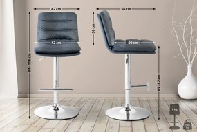 Barová židle Damar samet chromovaná konstrukce – tmavě šedá
