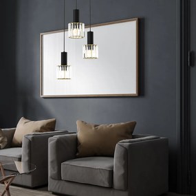 Závěsné svítidlo Cristal, 3x transparentní křišťálové stínítko, b/g, o