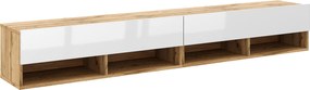 Závěsný TV stolek Derby 200 cm dub Wotan/bílý