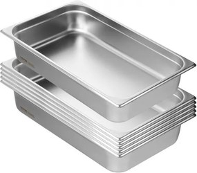 6 balení hotelové pánve v plné velikosti Parní stolní pánev Nerezová ocel 10,2 cm