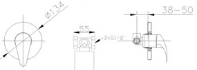 Aqualine KASIOPEA podomítková sprchová baterie, 1 výstup, chrom - 1107-41