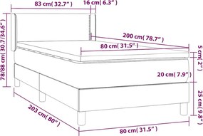 Box spring postel s matrací černá 80 x 200 cm textil 3130147
