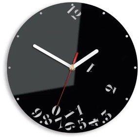M.Clock Nástěnné akrylové hodiny padající čísla 30x30cm černé