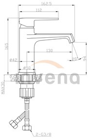 Invena Fira, stojánková umyvadlová baterie, černá matná, INV-BU-71-004-V