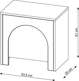 Noční stolek Arco 50 cm bílá