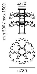Artemide 1628110APP - LED Stm. lustr na lanku CHLOROPHILIA LED/44W/230V 3000K