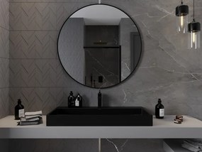 Mexen Loft, kulaté koupelnové zrcadlo 100 cm, barva rámu černá matná, 9850-100-100-000-70