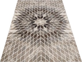 DY Béžový koberec s geometrickým vzorem Panamero 10 Rozměr: 60x100 cm