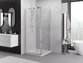Mexen Exo, posuvná sprchová kabina, dveře 85 cm + boční stěna 85 cm, transparentní sklo, chrom, 8153-085-085-01-00