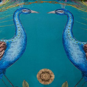 Zelenomodré povlečení na jednolůžko z bavlněného saténu 135x200 cm Xanadu Peacock – Matthew Williamson
