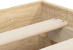 vidaXL Rám postele se zásuvkami 140x190 cm kompozitní dřevo [3207303] Barva: Betonová šedá
