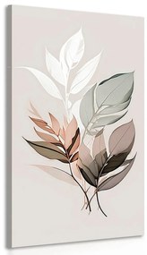 Obraz listy s nádechem minimalismu - 60x120