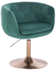 LuxuryForm DESIGN Otočné křeslo MONTANA VELUR na zlatém talíři - zelené