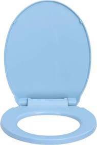 WC sedátko s pomalým sklápěním modré oválné 145822