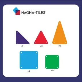 MAGNA-TILES® Magnetická stavebnice Clear Colours / 100 dílků