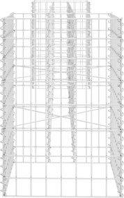Gabionový truhlík ve tvaru písmene H ocelový drát 260x40x60 cm 145659