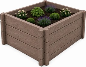 Báča Beton Betonový vyvýšený záhon - imitace dřeva 80 x 80 cm Výška záhonu: 75 cm, Barva záhonu: Hnědá