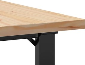 Konferenční stolek s O rámem 80x80x45,5cm borové dřevo a ocel 3282729