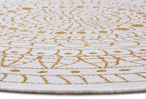 Hanse Home, Kusový koberec Twin-Wendeteppiche 105797 Ochre kruh – na ven i na doma, 140x140 (průměr) kruh, žlutá, chodba / předsíň