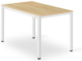 Bílý jídelní stůl s deskou v dekoru dub TESSA 120x60 cm