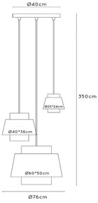 Lucide 21435/13/38 - Lustr na lanku TRIBUTE 3xE27/40W/230V krémová