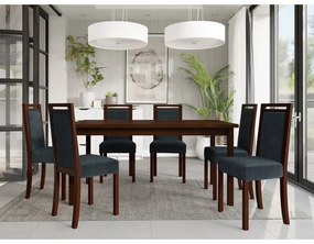 Rozkládací jídelní stůl se 6 židlemi AL03, Barva dřeva: bílá-L, Potah: 25x - Paros 2