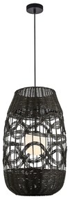Závěsné svítidlo Arona, 1x černé ratanové stínítko, (fi 40cm), b