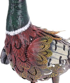 Zahradní kovová figurka Pheasant, 40x58 cm, vícebarevná