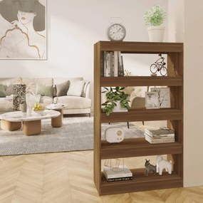 Knihovna/dělicí stěna hnědý dub 80x30x135 cm kompozitní dřevo - Default Title