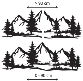Dřevěný obraz na zeď mohutné hory a les | SENTOP PR0521