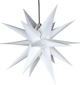Nexos 67069 Vánoční dekorace - hvězda s časovačem 1 LED, 55 cm, bílá