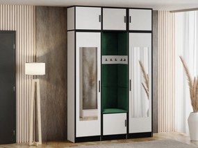 Šatní skříň s nástavcem ROJ 12 bílý + tanina zelený