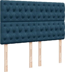 Box spring postel s matrací modrá 140 x 190 cm samet 3293216